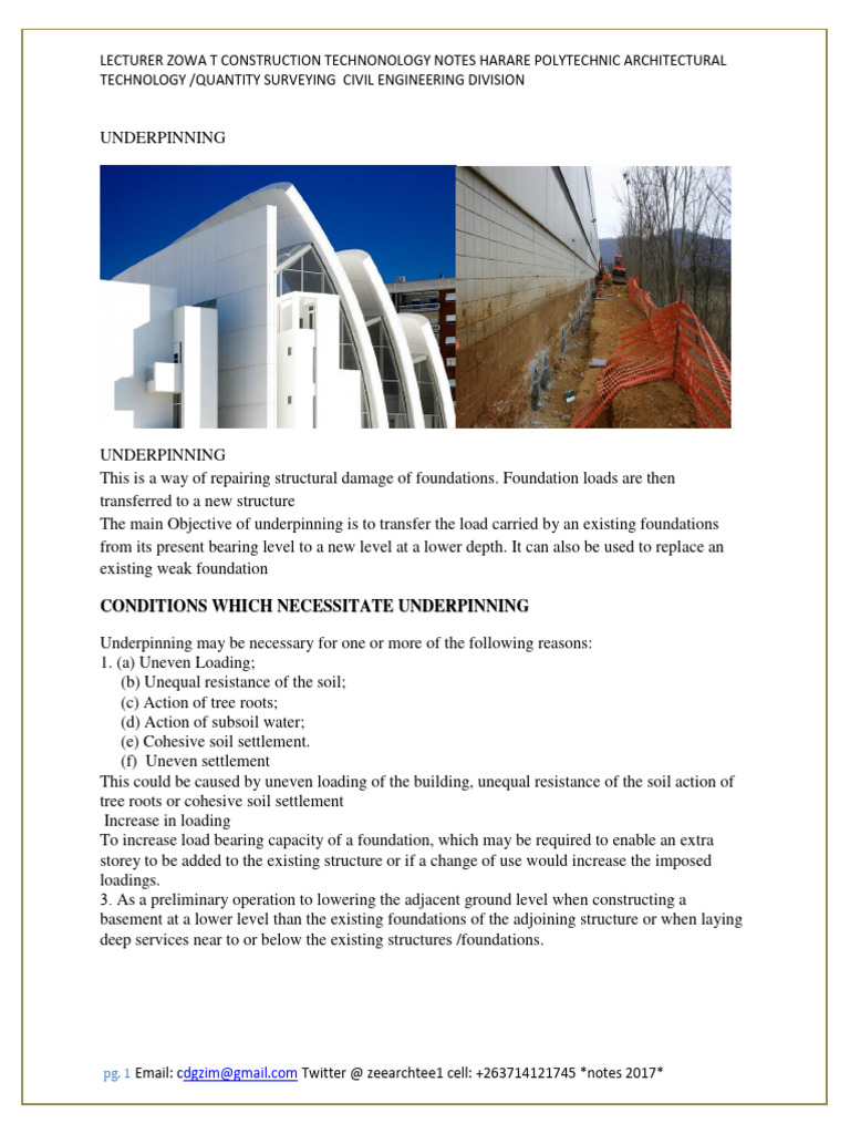 9 Underpinning | PDF | Foundation (Engineering) | Deep Foundation