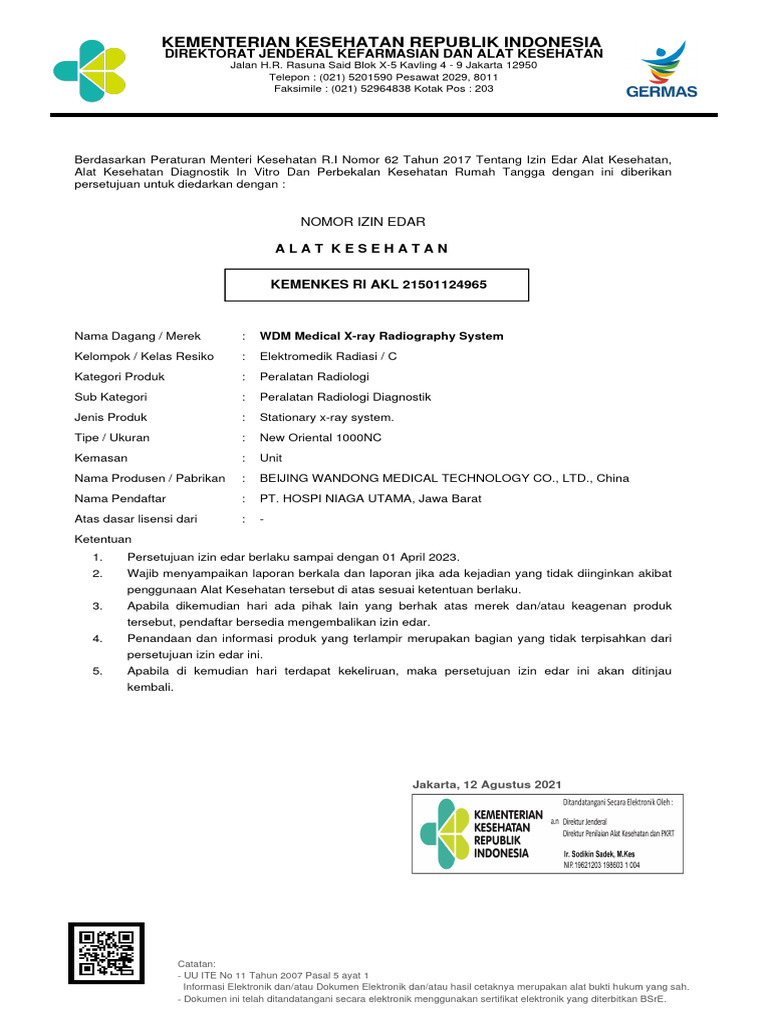 AKL WDM Medical X-Ray Radiography System - New Oriental 1000NC | PDF