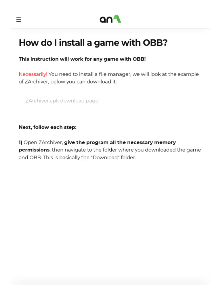 How Do I Install A Game With OBB | PDF