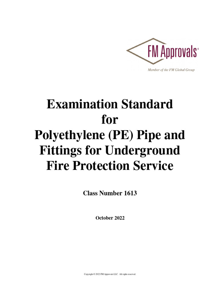 FM 1613 FM1613 Polyethylene PE Pipe and Fittings For Underground | PDF ...