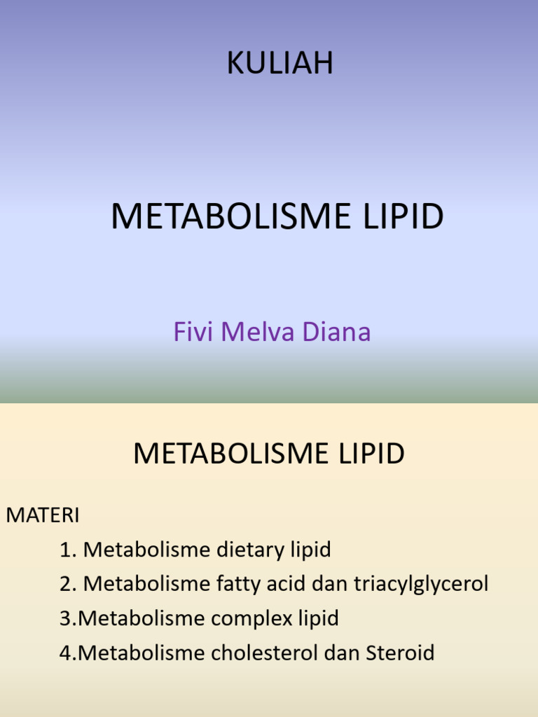 METABOLISME LIPID | PDF