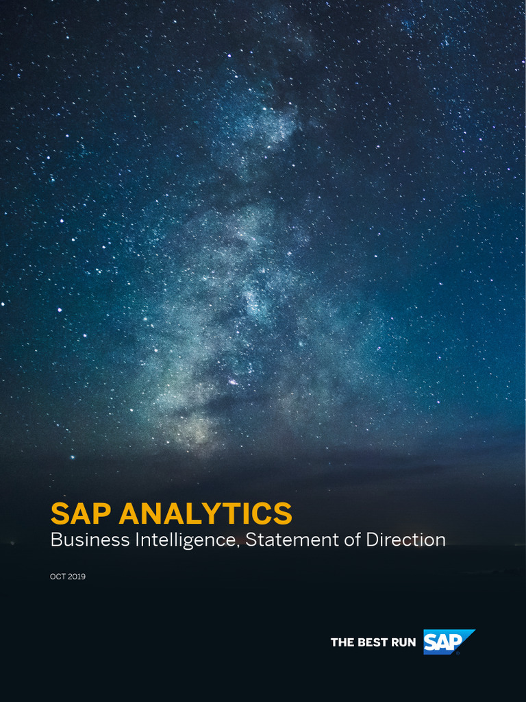 SAP Analytics Business Intelligence Statement of Direction | PDF | Cloud Computing | Analytics