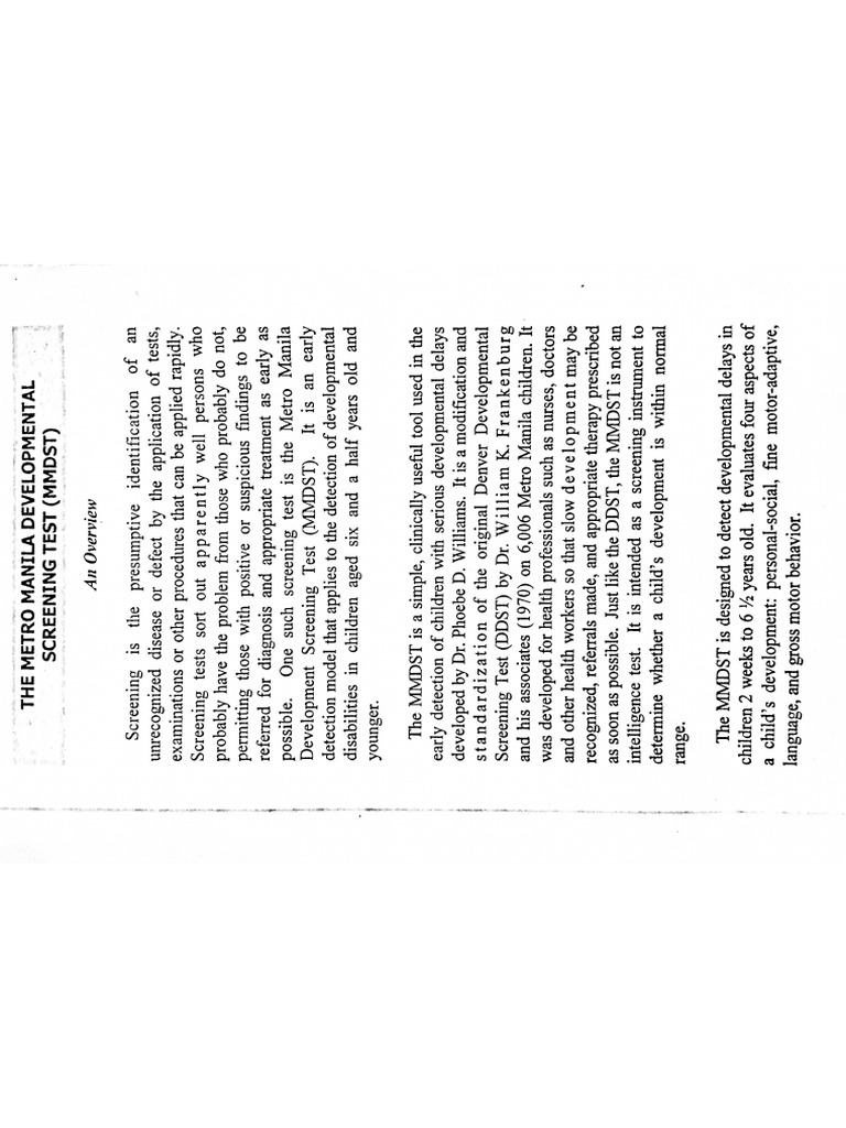 MMDST Manual 1 | PDF