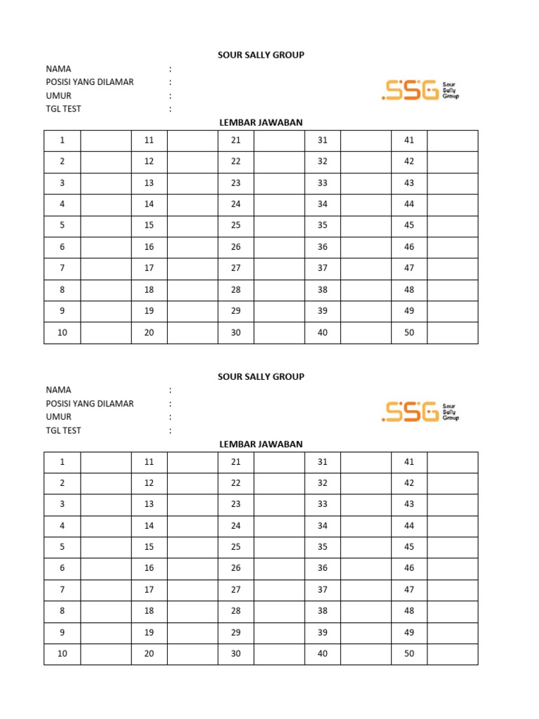 Lembar Jawaban WPT | PDF
