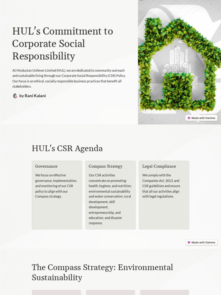 HULs Commitment To Corporate Social Responsibility | PDF | Corporate ...