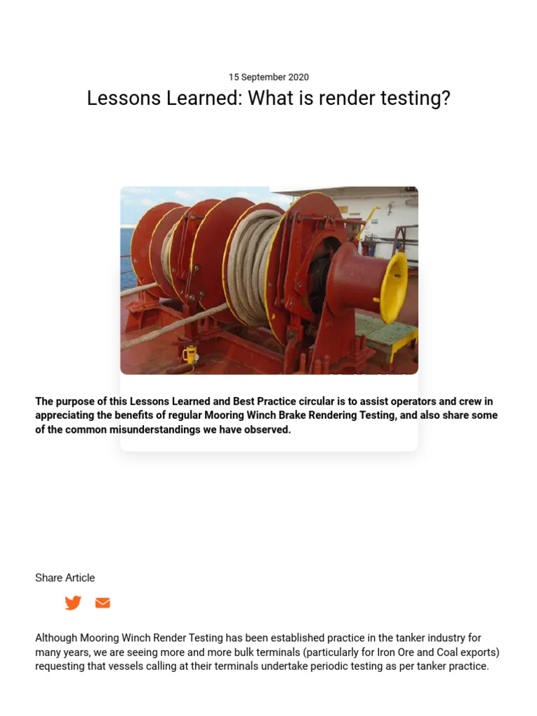 Lessons Learned What Is Render Testing Rightship Pdf