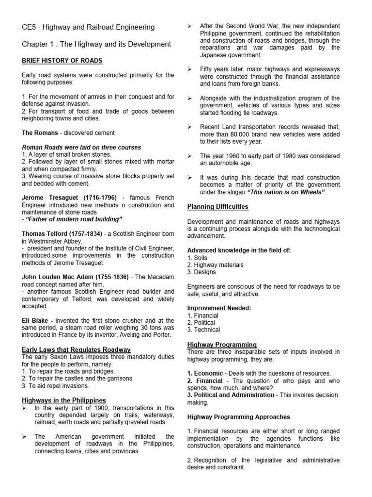 CE5 Reviewer | PDF | Rock (Geology) | Traffic
