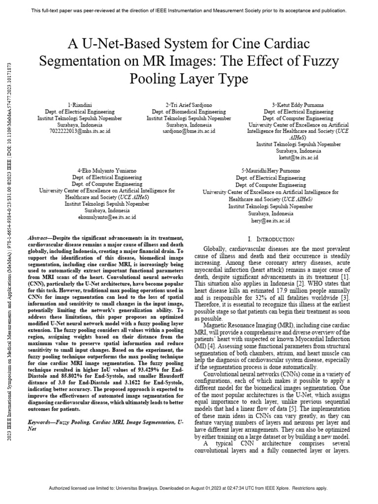 A U-Net-Based System For Cine Cardiac Segmentation On MR Images The ... A U-Net-Based System For Cine Cardiac Segmentation On MR Images The ...