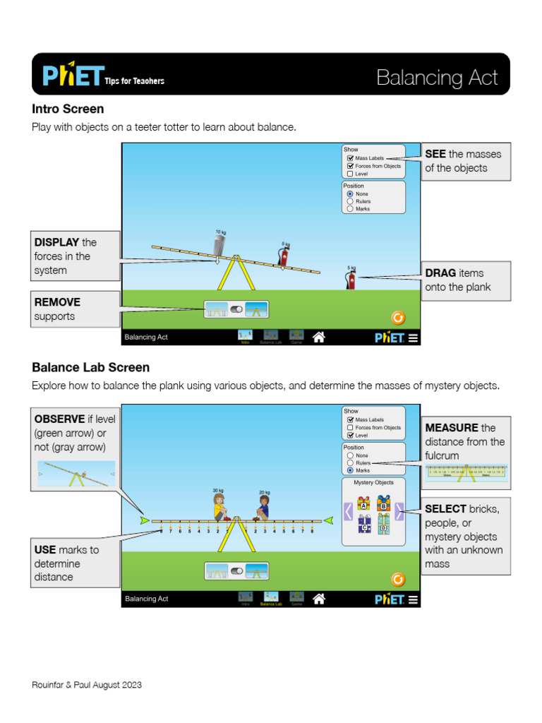 Interactive Balancing Simulation Guide | PDF | Teaching Methods & Materials