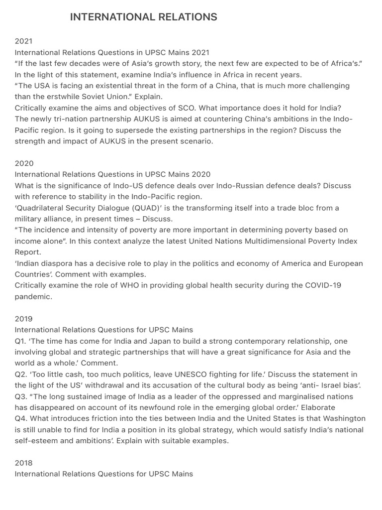 International Relations | PDF | Economies | Global Politics