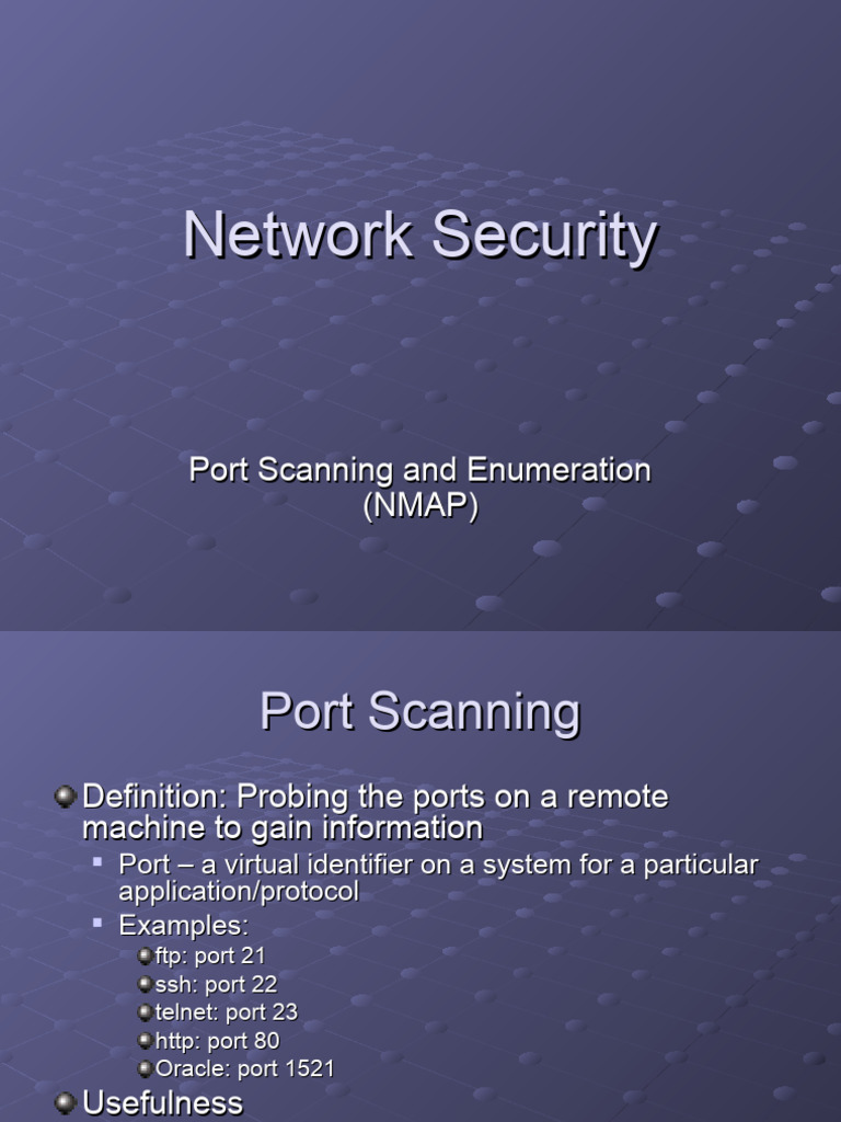 11 2portscanning Pdf Port Computer Networking Transmission