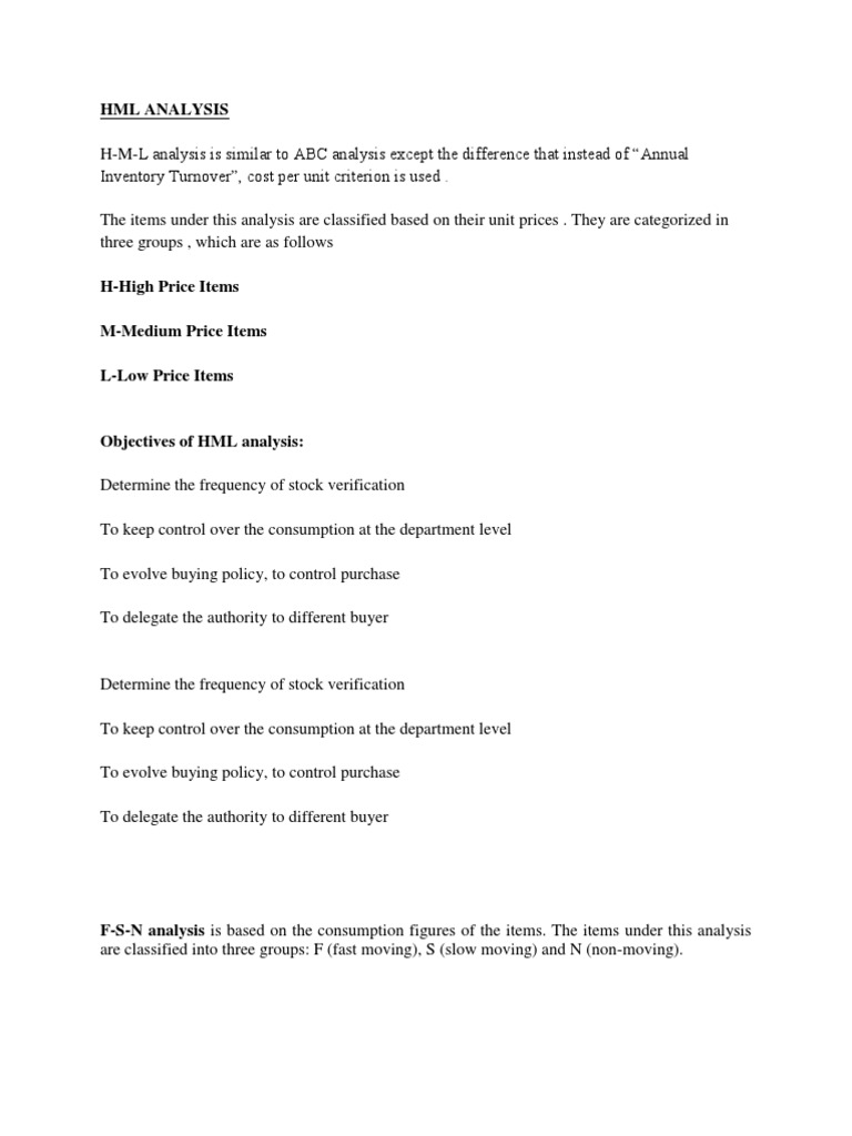HML Analysis | PDF