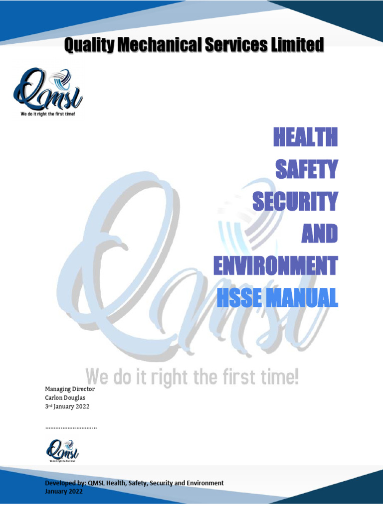 HSSE Manual for QMSL Employees | PDF | Occupational Safety And Health ...