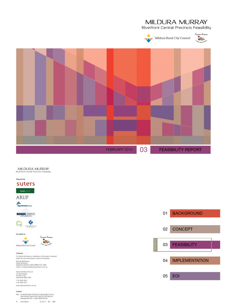 Mildura Riverfront Central Precincts Feasibility Vol 3 Feasibility Report February 2010 | PDF ...
