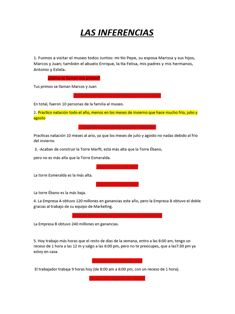 Resolviendo Inferencias Cotidianas | PDF