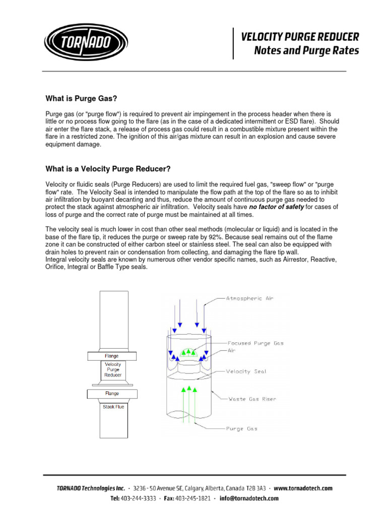 Tornado Technologies - Velocity Purge Reducer Notes and Purge Rates ...