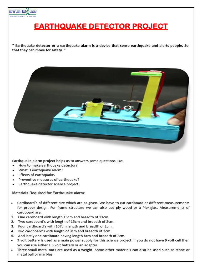 Earthquake Detector Project Guide | PDF | Electrical Equipment ...