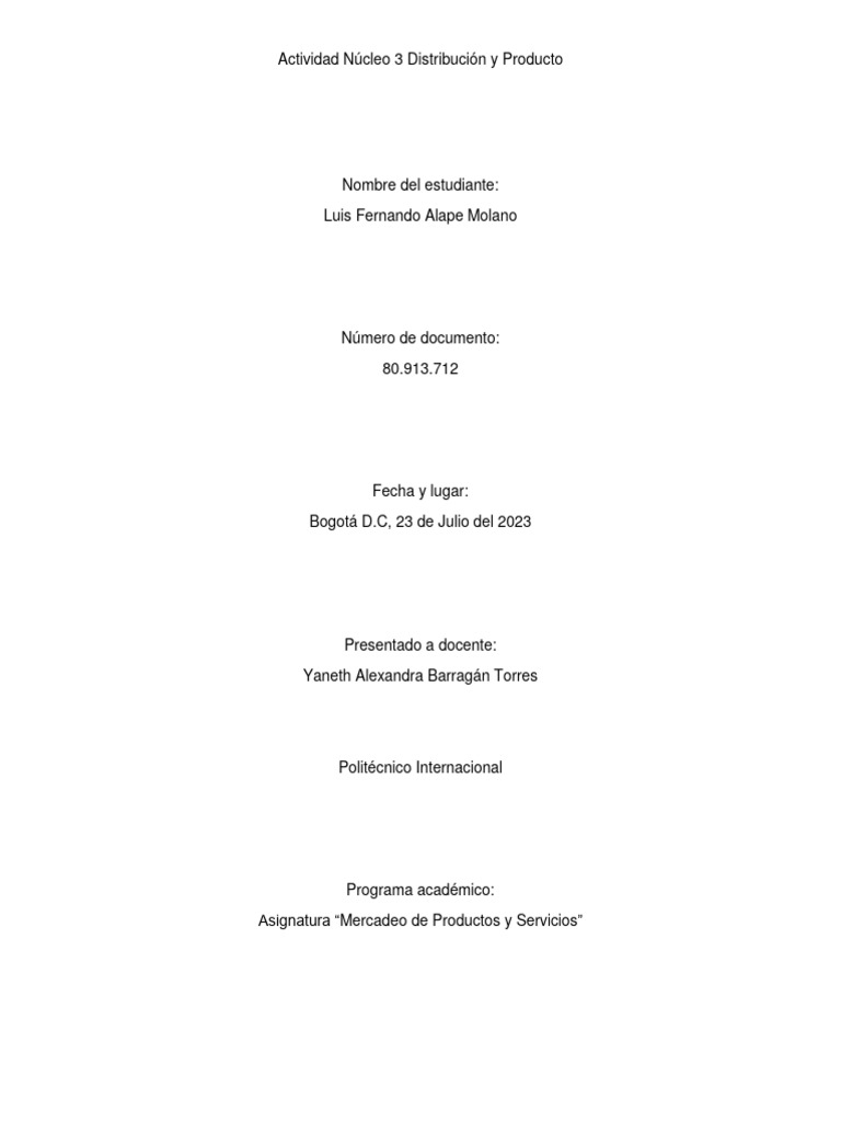 Actividad Nucleo 3 | PDF | Marketing | Supermercado