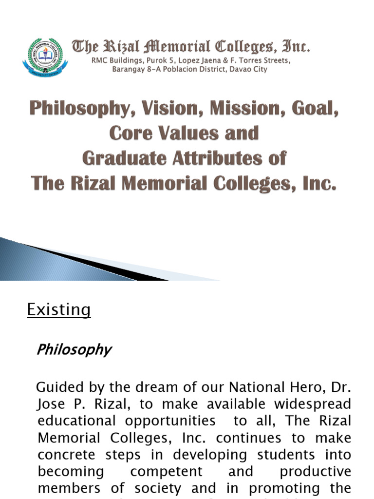 Existing and Enhanced VMG and Core Values of The RMC Inc | PDF | Truth | Cognition