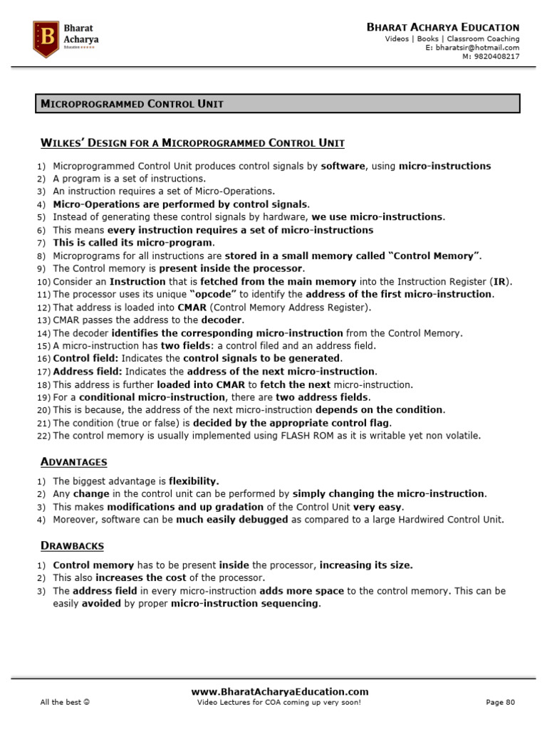 COA - CU - Microprogrammed CU - Wilke - S Design | PDF | Digital ...