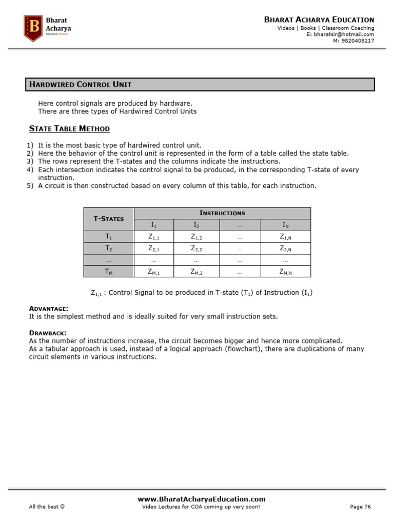 COA - CU - Hardwired Control Units | PDF | Computer Architecture ...