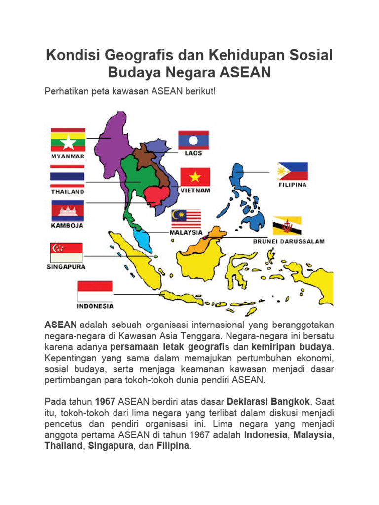 Geografi dan Budaya Negara ASEAN | PDF
