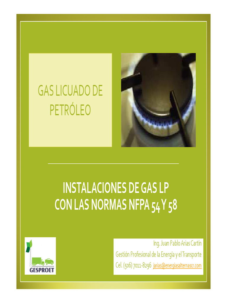 Instalaciones de Gas LP Con Las Normas Nfpa54 y 58 | PDF | Tubería ...
