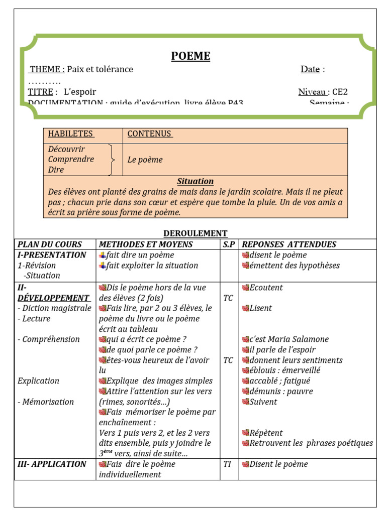 Poèmes pour le CE2 : Thèmes variés | PDF | Poésie