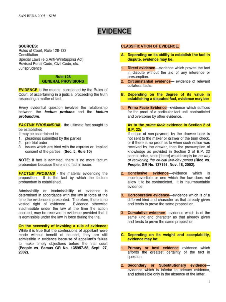 Evidence | PDF | Parol Evidence Rule | Hearsay