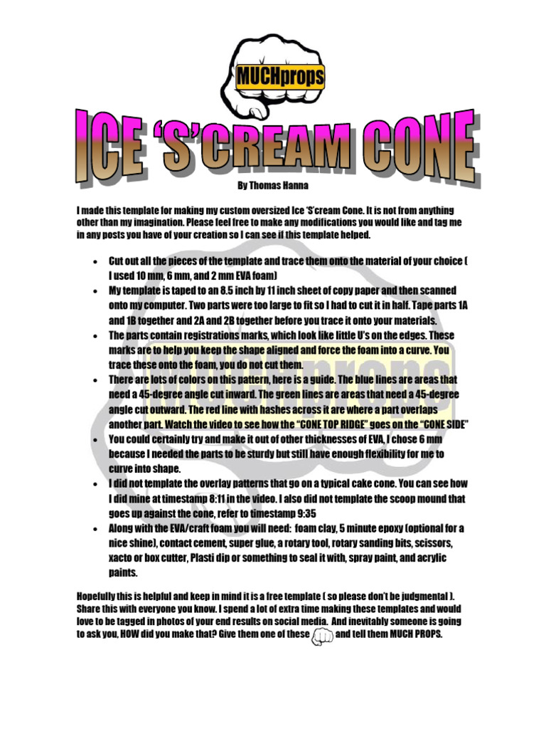 Ice Cream Cone Template | PDF | Materials