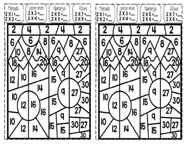 Multiplica y Colorea | PDF