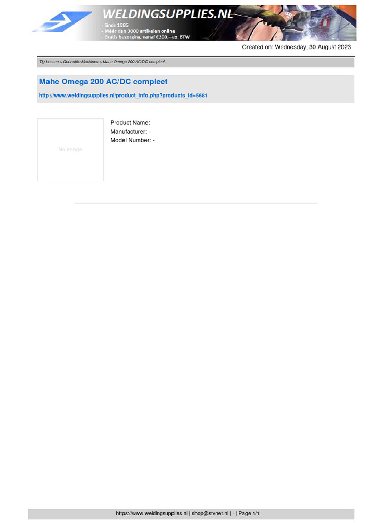 Mahe Omega 200 Ac-Dc Compleet l4 | PDF
