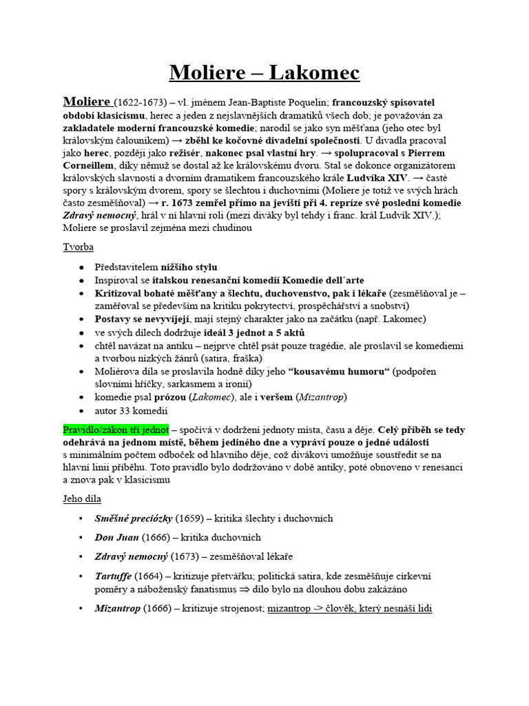 Lakomec-Moliere | PDF