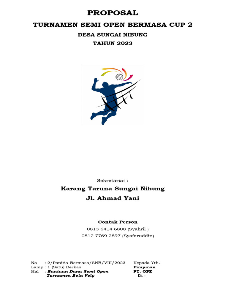Proposal Bola Volly | PDF