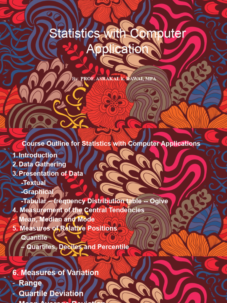 Statistics With Computer Application | PDF | Level Of Measurement ...