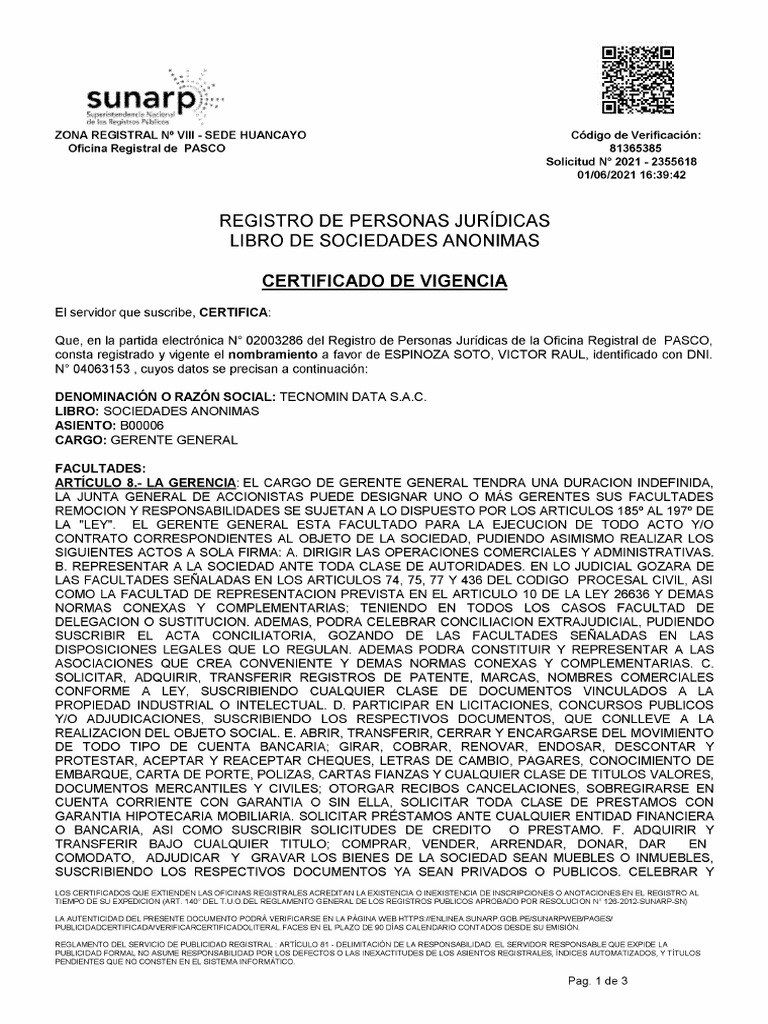 Modelo de Vigencia Poder | PDF