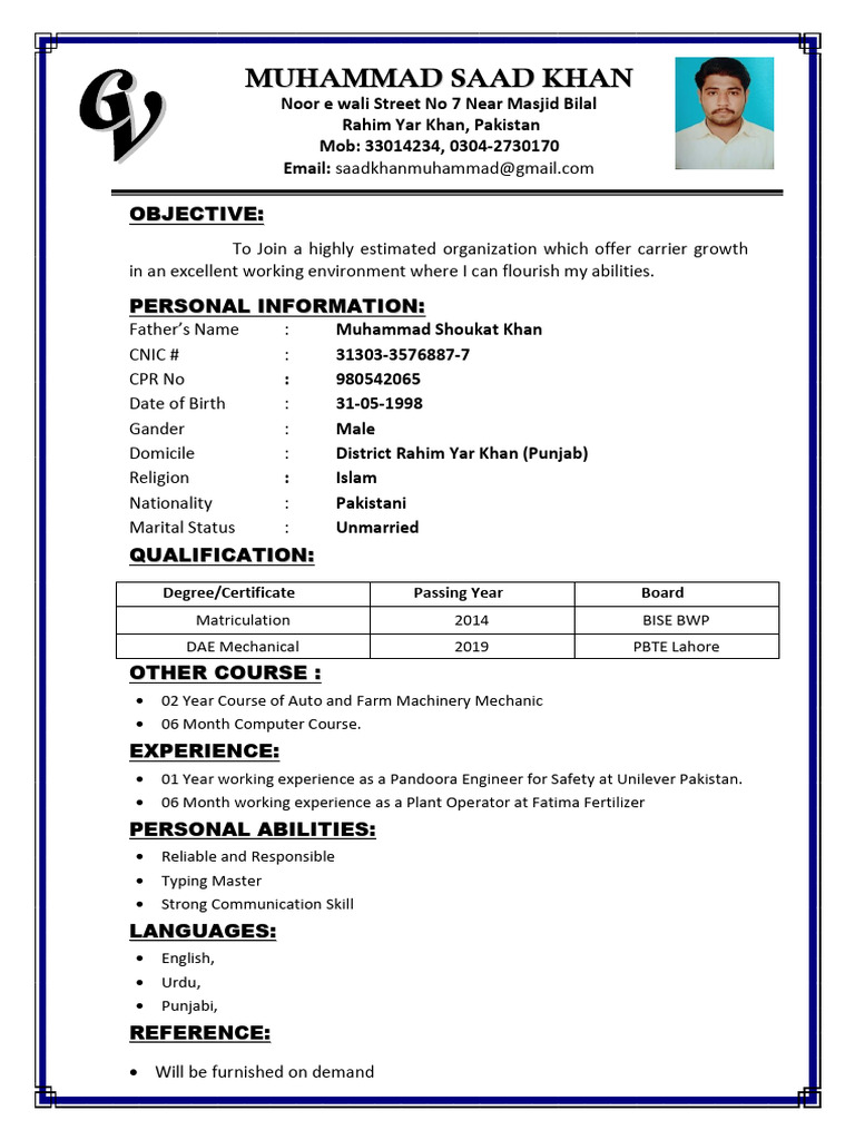 Muhammad Saad Khan - 2 | PDF