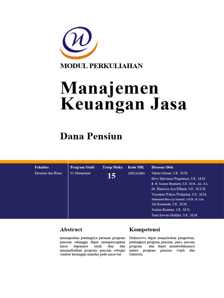 Modul 15 Dana Pensiun | PDF