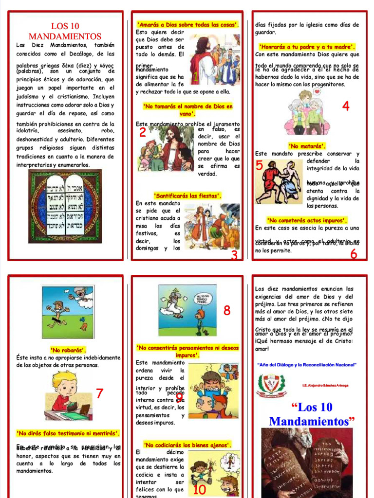 PDF Triptico 10 Mandamientos Compress | PDF | Diez Mandamientos | Teología