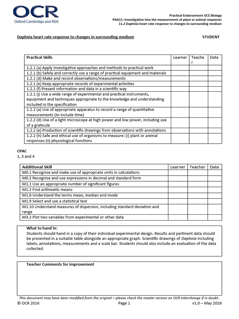 PAG11.2 Skills Record Checklist 3 | PDF | Mean | Drawing