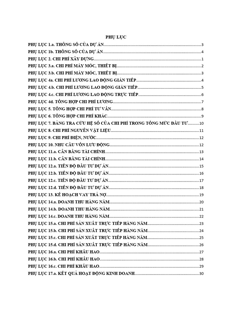 Phu Luc - Du An SX Bao Bi DAI LOC | PDF