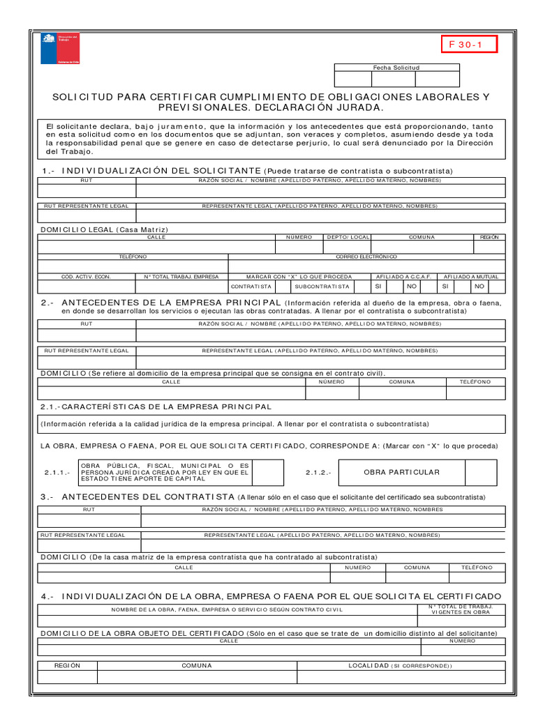 Formulario F30-1 | PDF