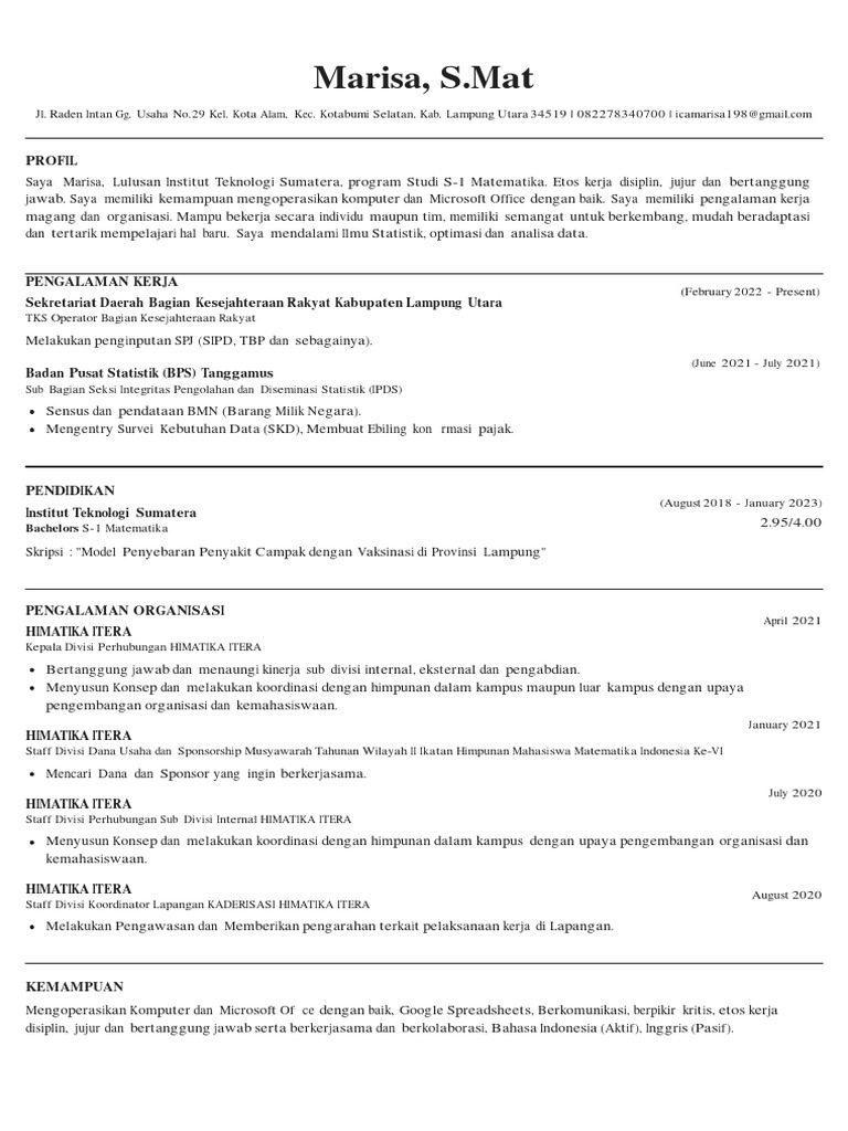 Cv Marisa 2 Pdf