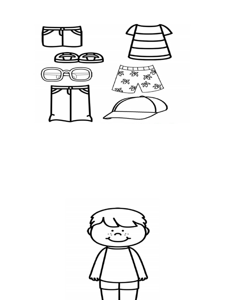 Actividad Prendas de Vestir Niño y Niña Colorear | PDF