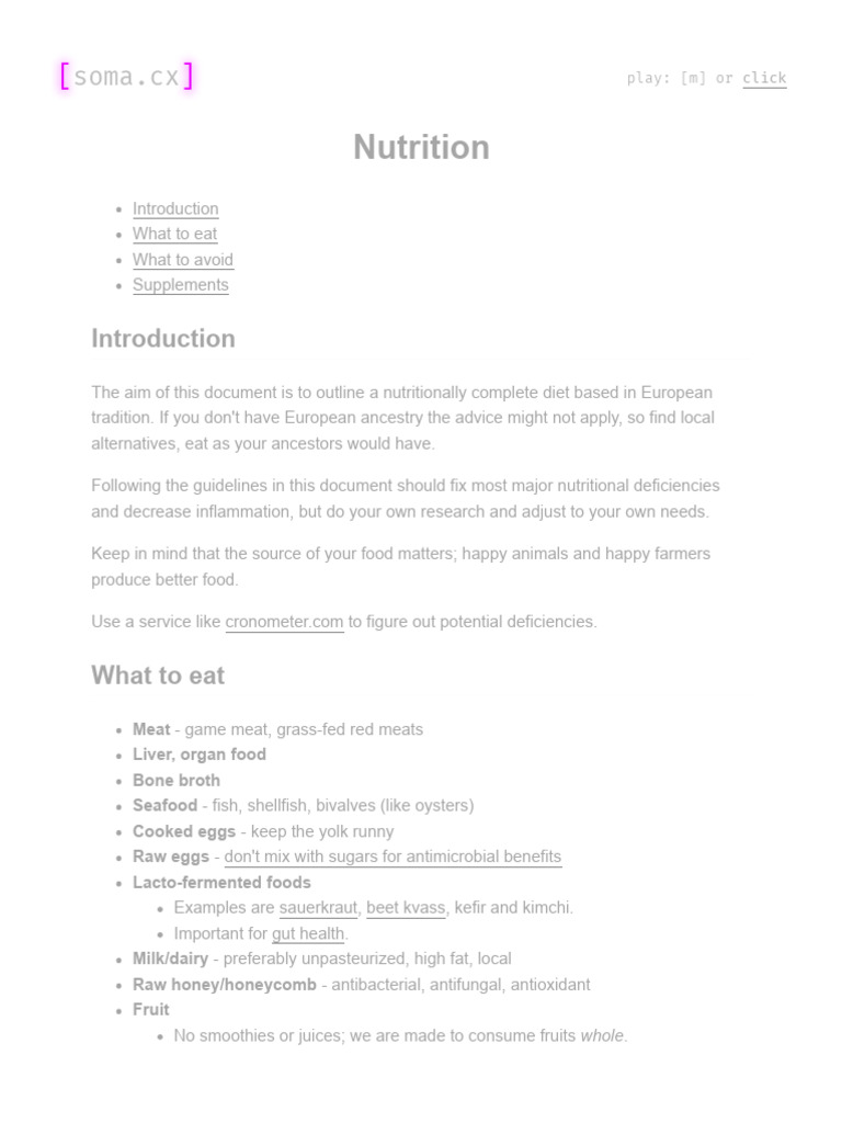 Soma - CX Nutrition | PDF | Cooking | Dietary Supplements