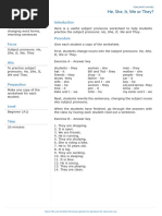 Pronouns Worksheet He She It and They | PDF | Language Arts & Discipline