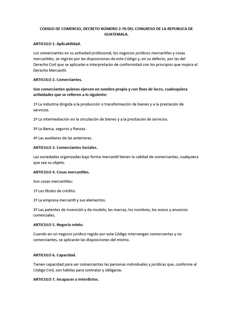 Articulos Codigo de Comercio y Ley Del Iva | PDF | Impuestos | Guatemala