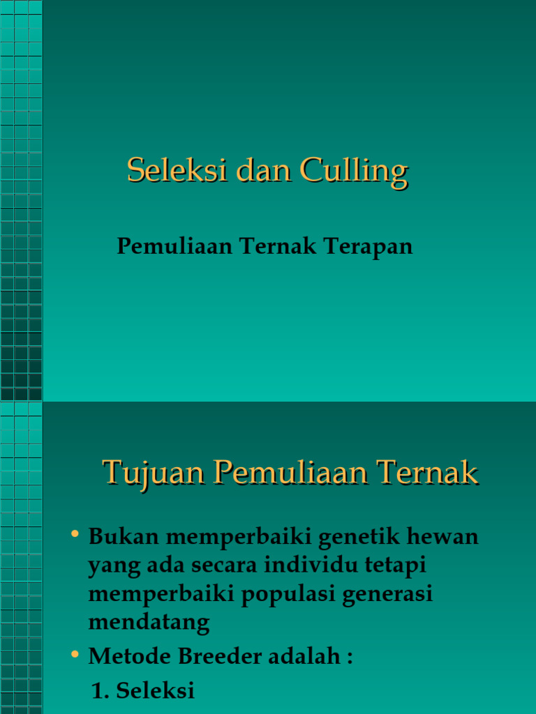 Seleksi Dan Culling | PDF