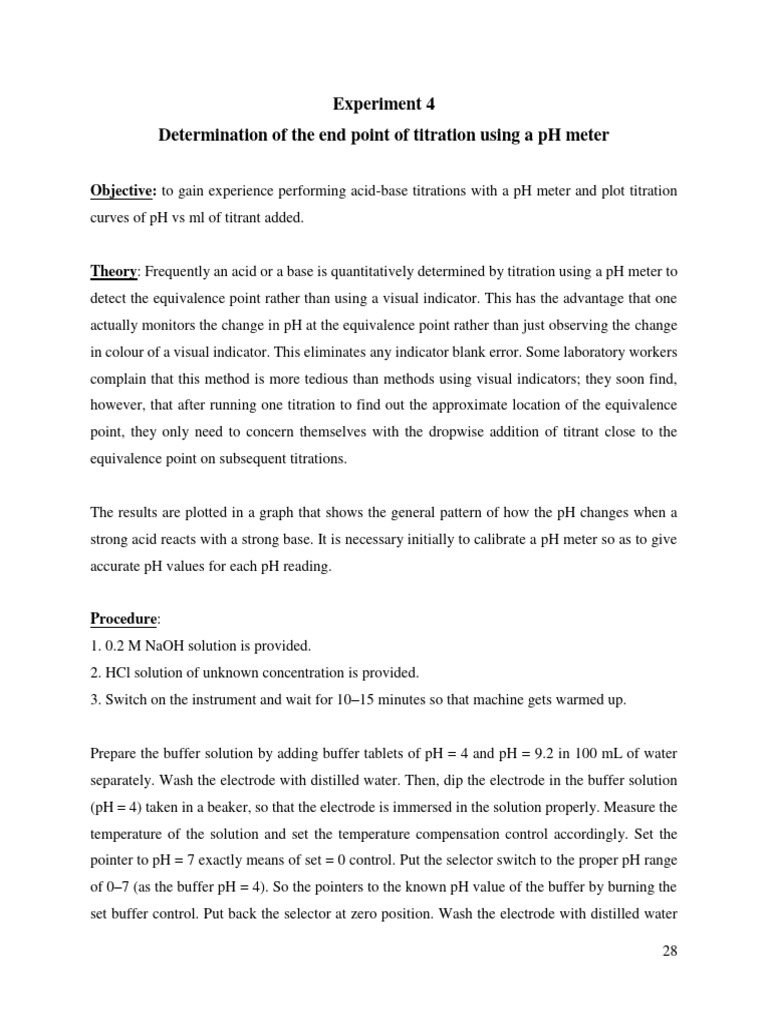 Practical 4 | PDF | Ph | Titration