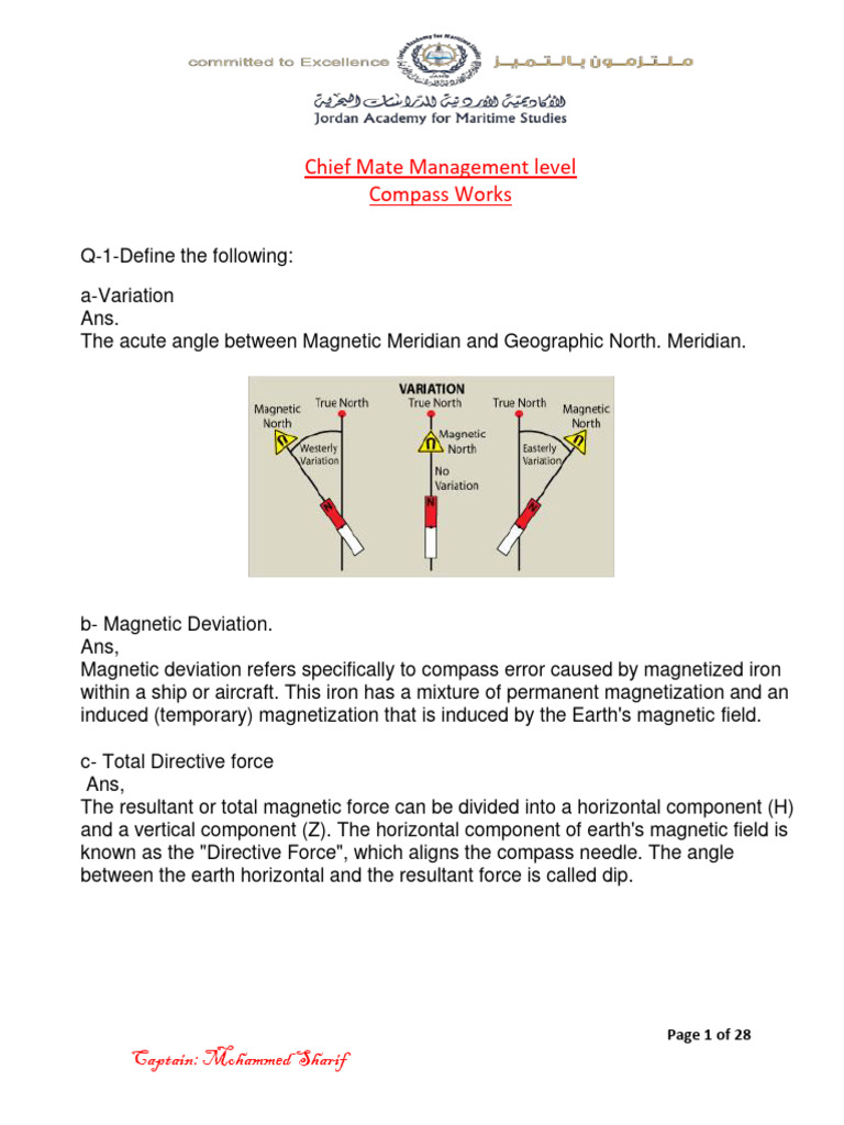 Chief Mate Management level-compass works | PDF | Gyroscope | Rotation